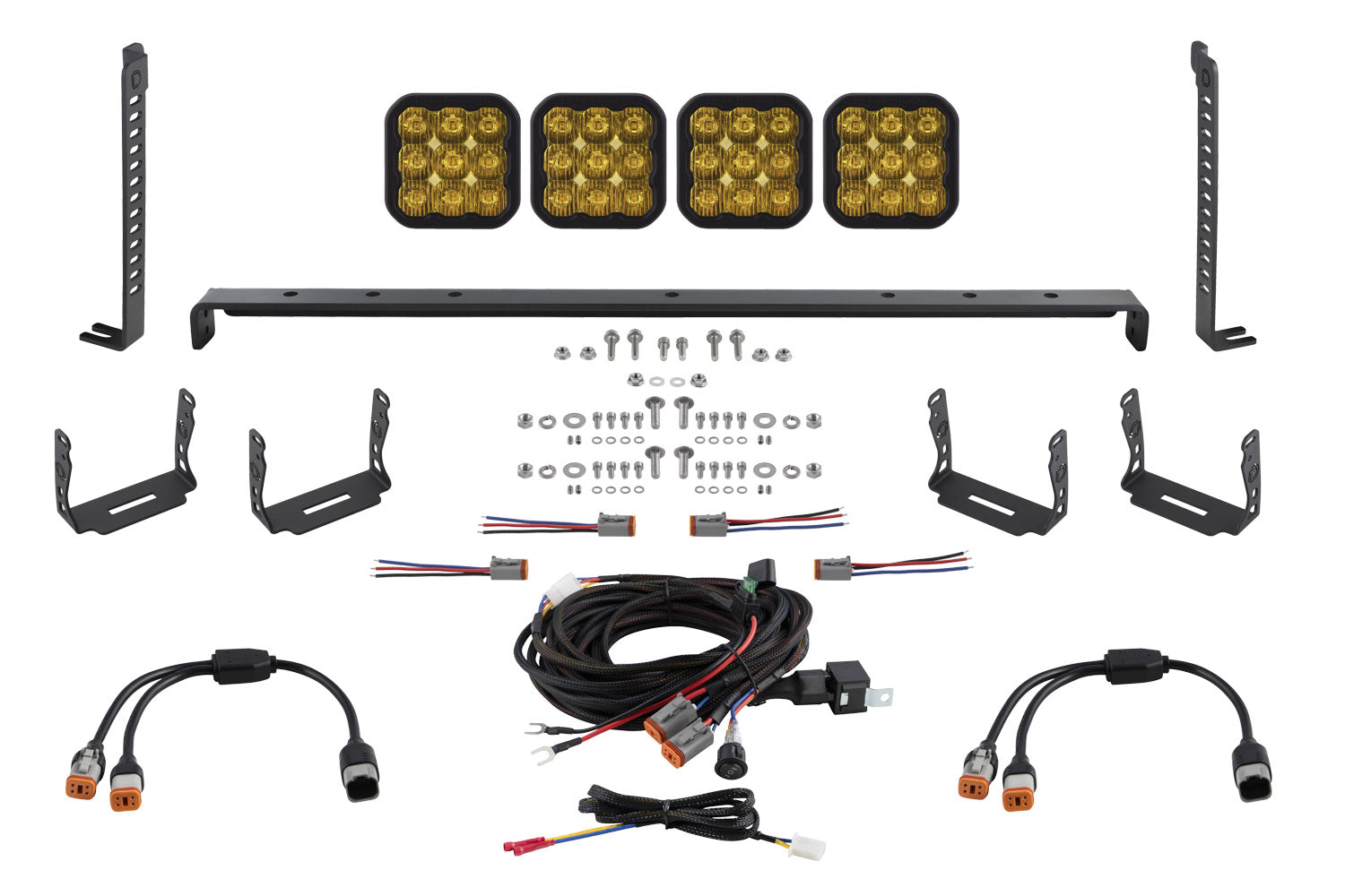 2014-2023 5th Gen 4Runner SS5 Stealth Grille LED 4-Pod Kit, Sport Yell ...